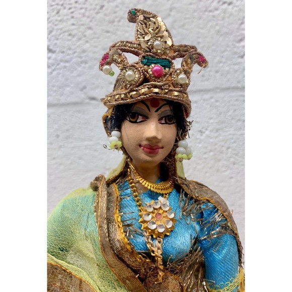 Art | Vintage Hindu Doll 12 Rajasthani India Hand Made Wood Cloth Doll ...